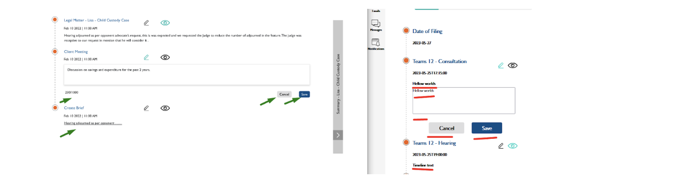 Bug #2189: View Matter [Legal / General] - View Details : Timeline UI Issues - Matter - UI ...