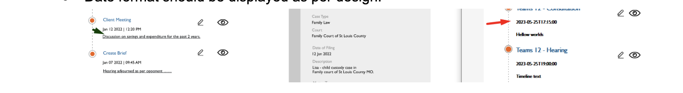 Bug #2189: View Matter [Legal / General] - View Details : Timeline UI Issues - Matter - UI ...