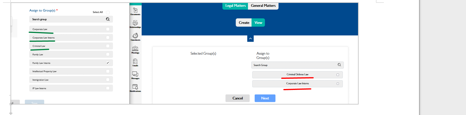 Bug #2191: View Matter [Legal / General] - [Update Group(s)] : Update Groups UI issue . - Matter ...