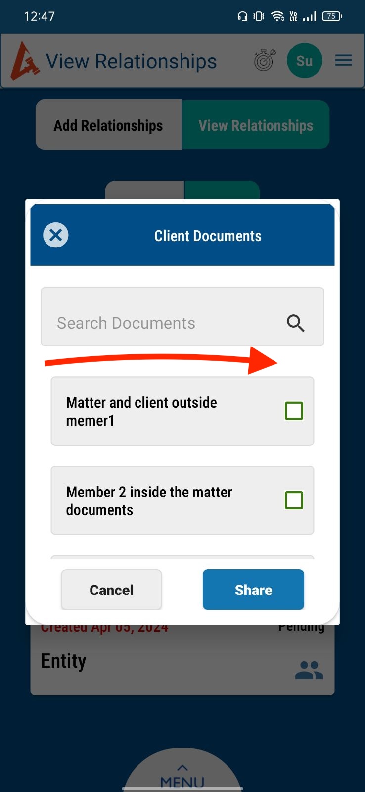 Bug #2578: View Relationships - Business : [ More Details - Share Document] - UI Issues ...