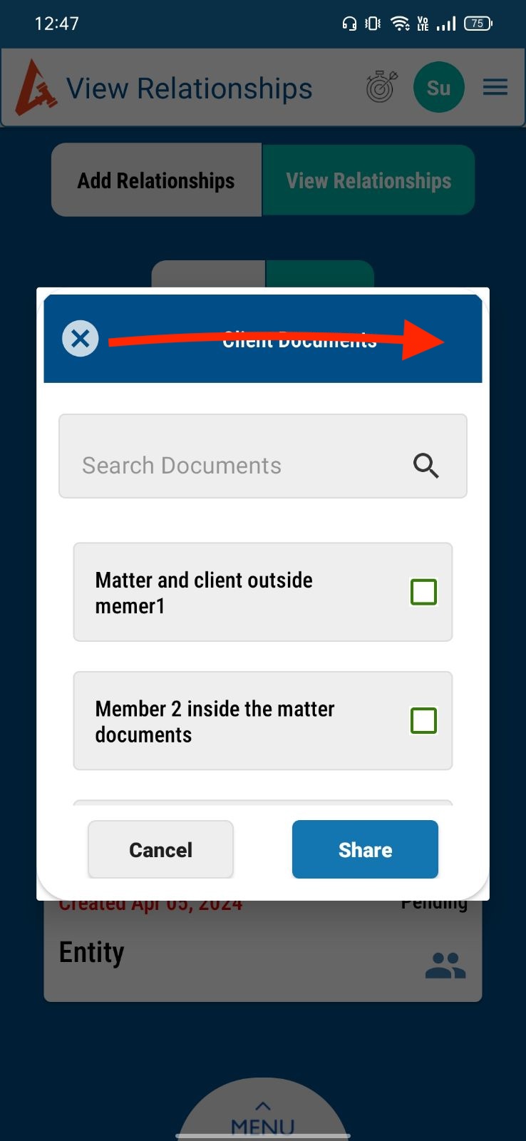 Bug #2578: View Relationships - Business : [ More Details - Share Document] - UI Issues ...