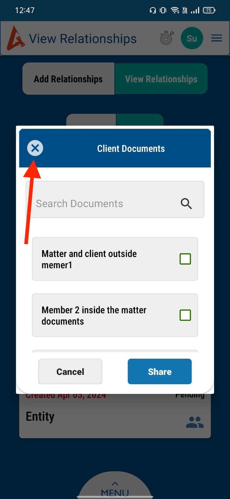 Bug #2578: View Relationships - Business : [ More Details - Share Document] - UI Issues ...