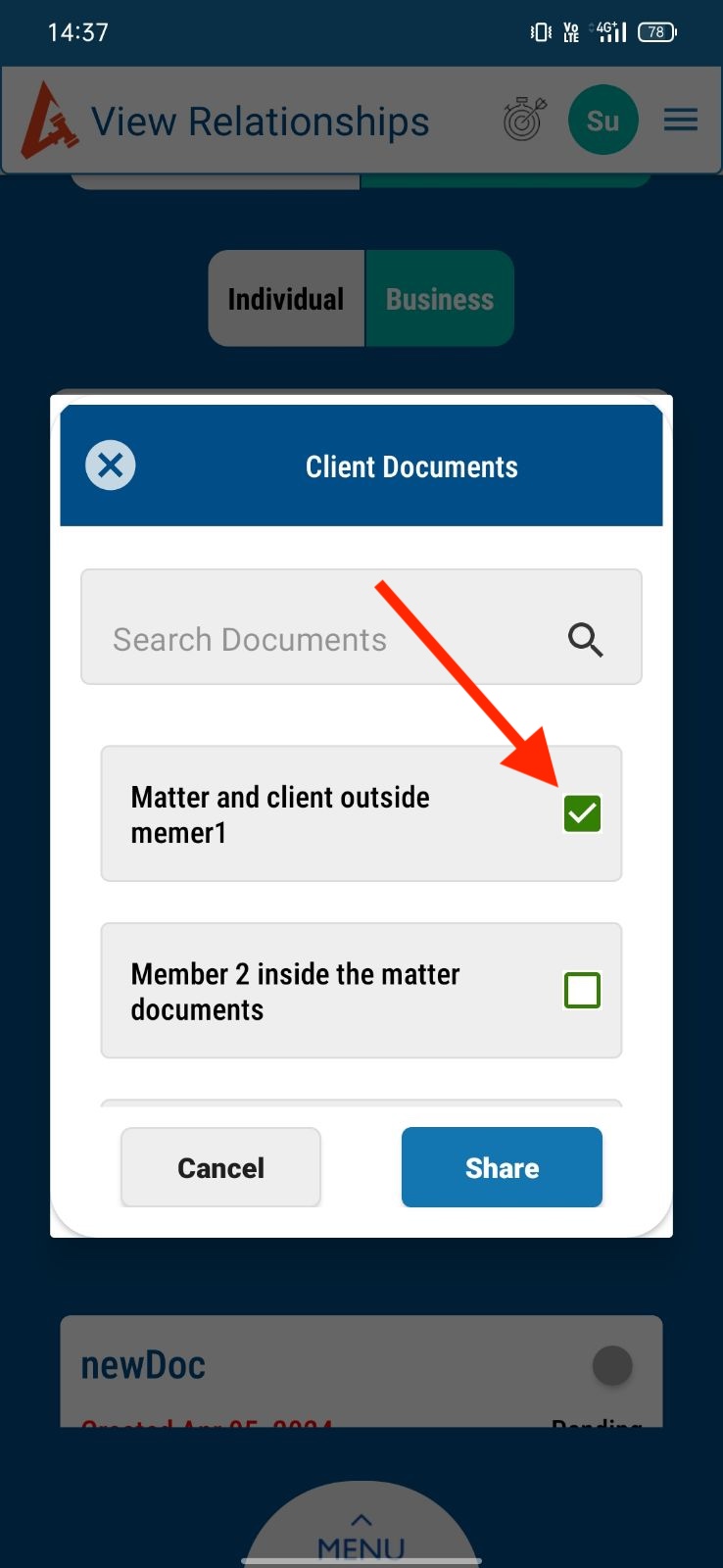Bug #2578: View Relationships - Business : [ More Details - Share Document] - UI Issues ...