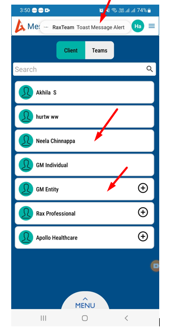 Bug #2720: Messages(Chat Team/Client - Flow) :- The Received Messages are not showing on the ...