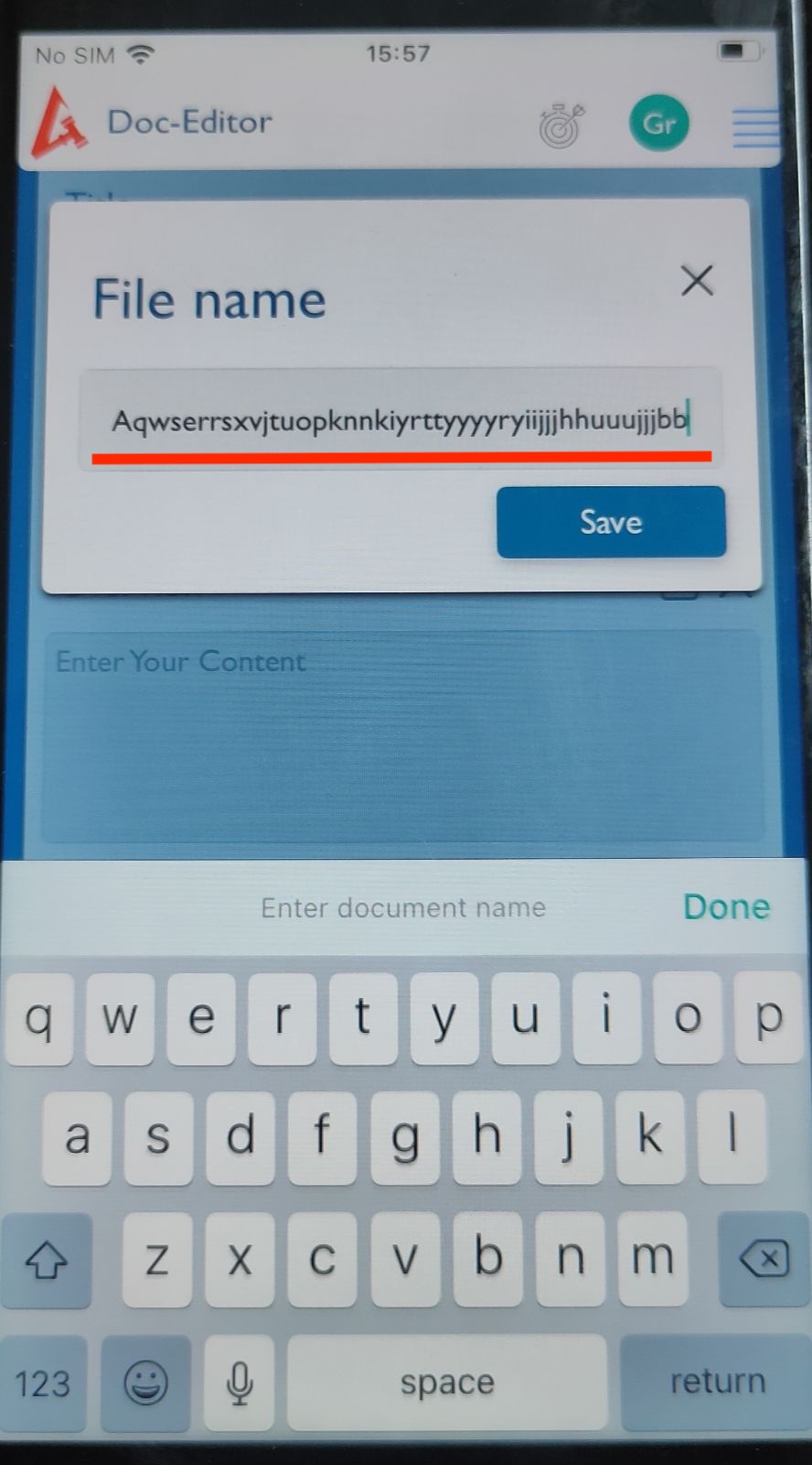 Bug #2855: Save / Save As : File name length should be restricted - iOS - Doc-Editor - Redmine