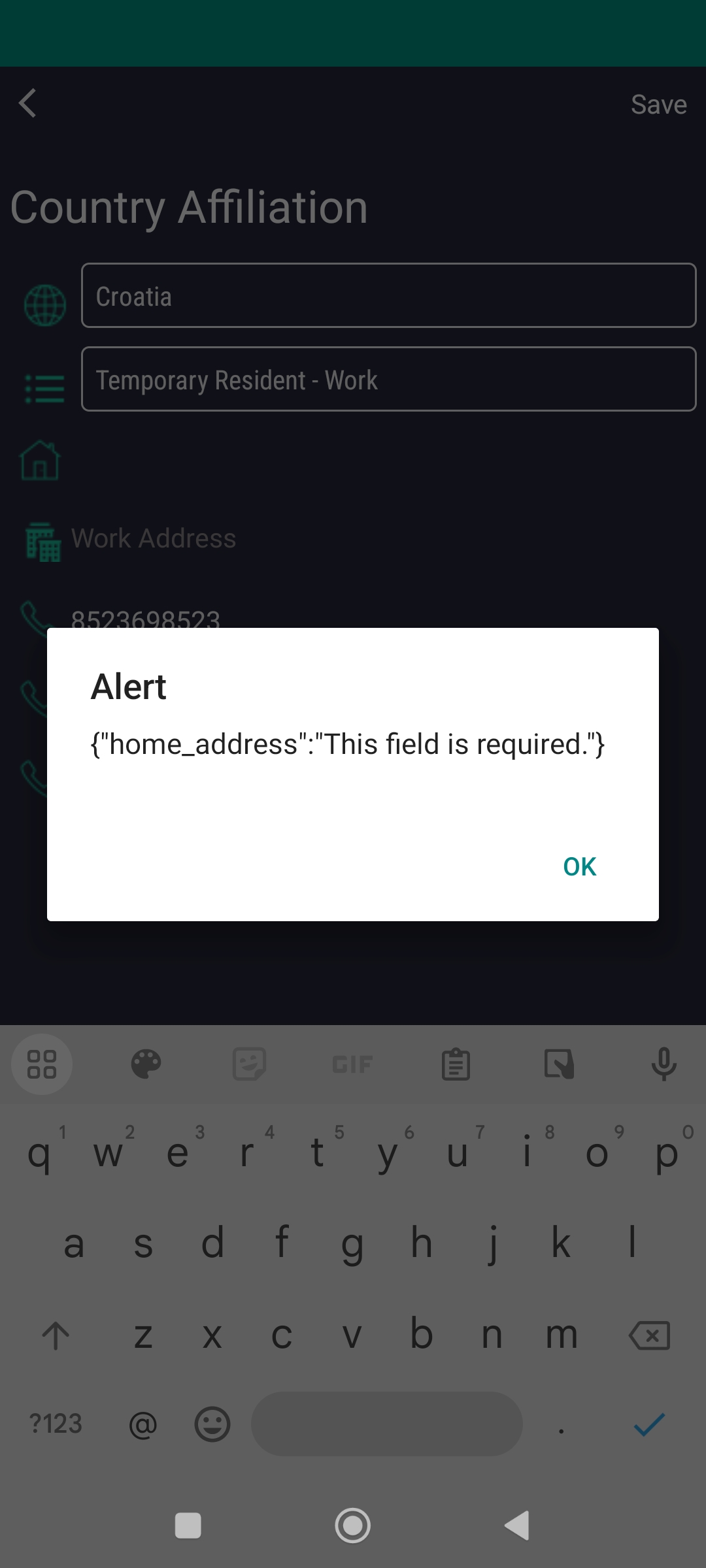 Bug #2936: Edit Profile - An alert appears like Json format, It should be changed - Edit Profile ...