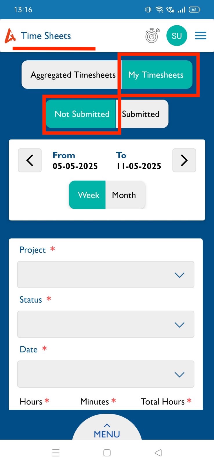Bug #4533: Timesheet: Update the Label Texts - Timesheet - Android - Redmine