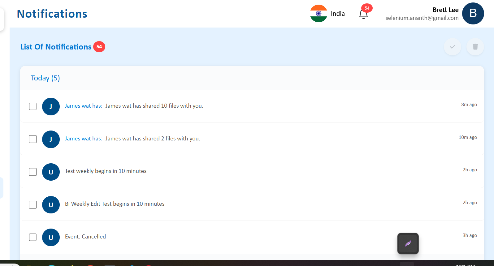 Bug #5569: Notifications: The notification count should be displayed on top of the notification ...